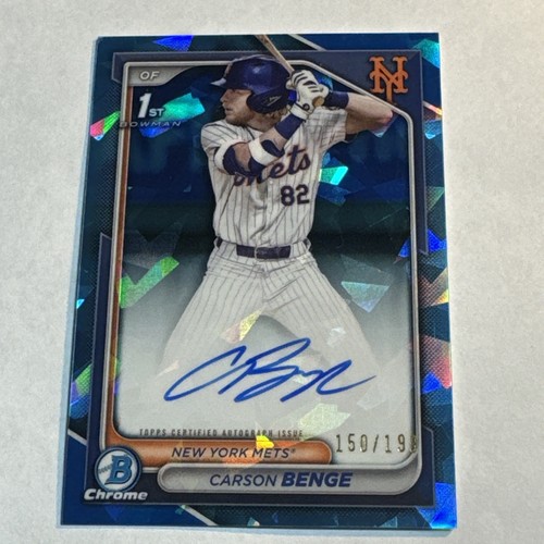 2024 Bowman Draft Sapphire Carson Benge 1st Sapphire Auto /199! NY Mets ...