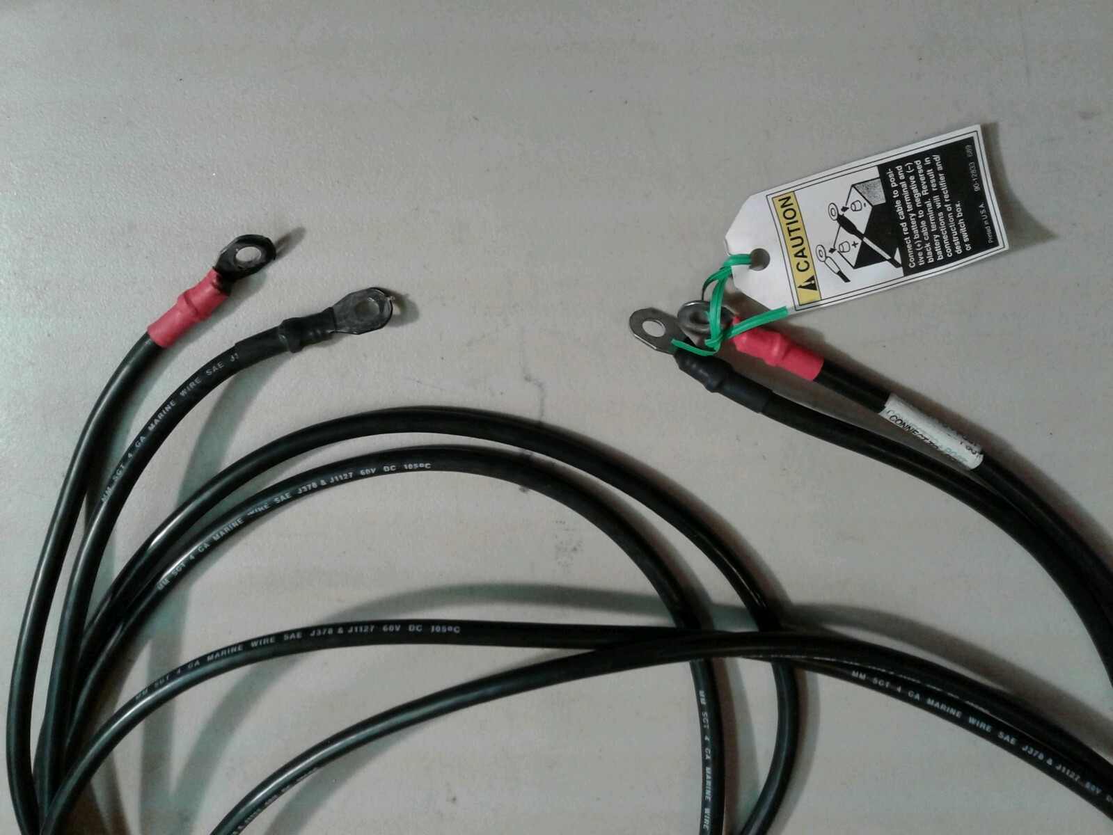 MERCURY OUTBOARD 4 GAUGE MARINE 12 FOOT BATTERY CABLE KIT P/N 84 ...