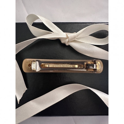 CHANEL, Hair Barrette, Logo, Beige, dull color, with box, simple ...