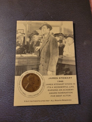 James Stewart Authenticated Ink 1946 Lincoln Penny Best Actor ...