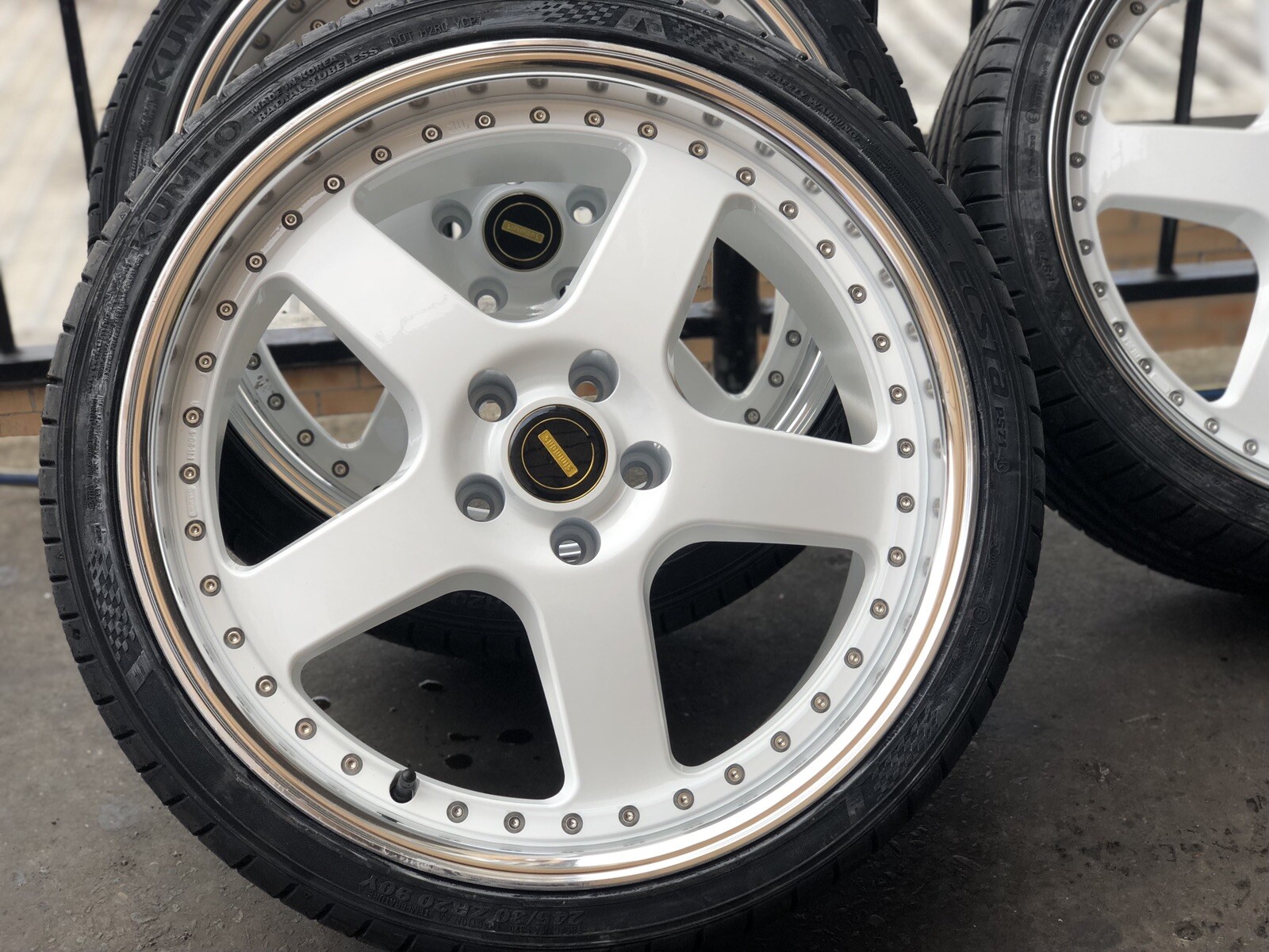 4X GENUINE SIMMONS COMMODORE 20” FR-1 VF VE STAGGERED WHEELS KUMHO ...