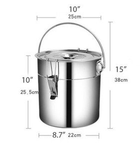 Thick Stainless Steel 3 Gal/11 qt/10 L Barrel Bucket Food Water storage ...