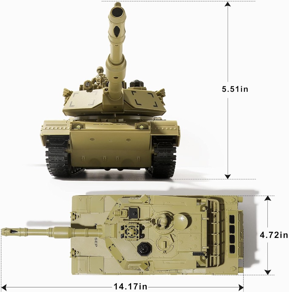 Remote Control Tank WW2 M1A2 Abrams Military Army Toy 1:28 RC with ...