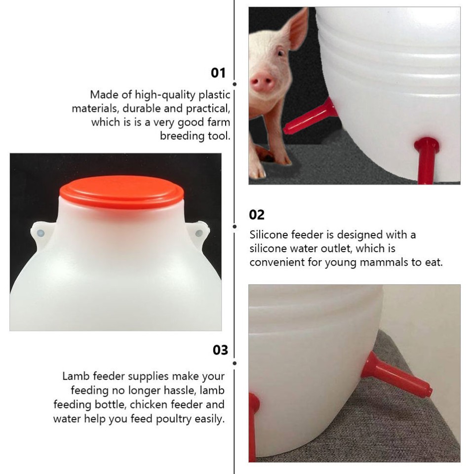 Hay Goat Milk Bucket with Sheep Feeder Mule Lamb Supplies Baby Nurse | eBay