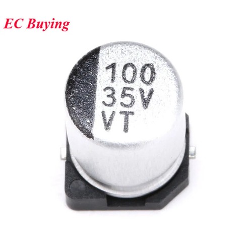 50pcs 35V 100UF SMD Aluminum Electrolytic Capacitors | eBay