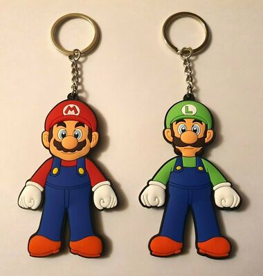 Super Mario Bros - Luigi Mario Keyring -Keychain PVC Key Chain Ring ...