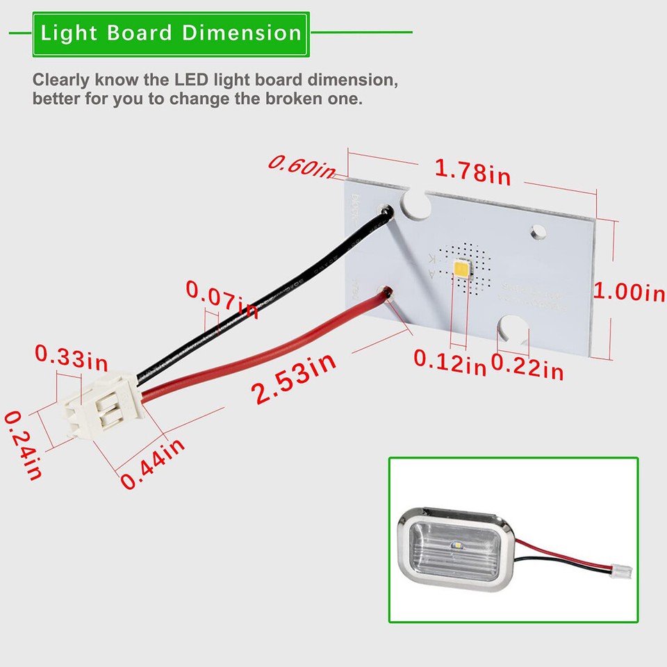 W10843353 Refrigerator LED Light Board Module for KitchenAid Maytag ...