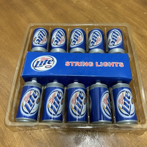 RARE Miller Lite Beer Cans String Lights 9 Ft. Indoor/Outdoor, Man Cave ...