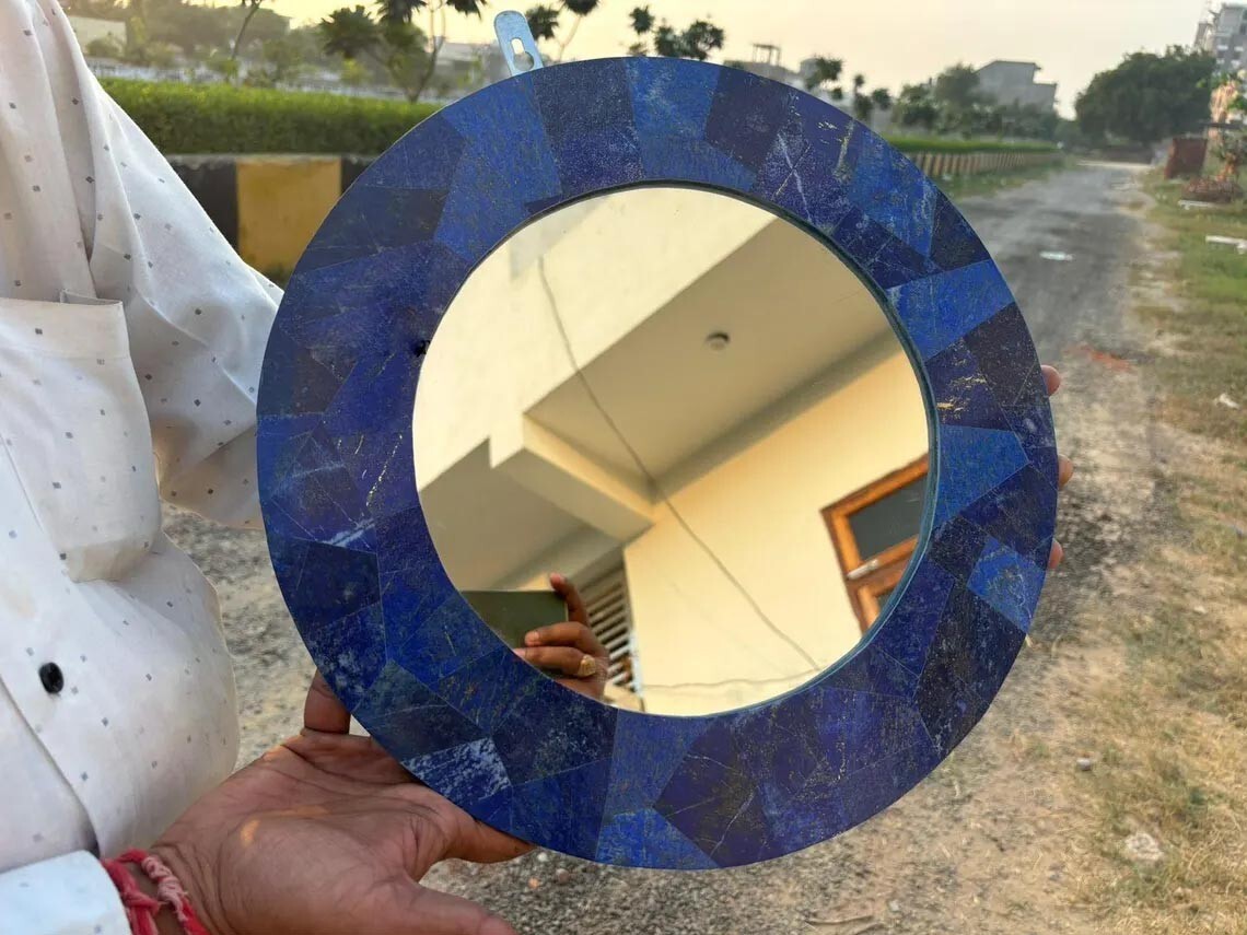 Lapis Lazuli Bathroom Mirror, Bathroom Vanity Mirror, Stylish Blue ...