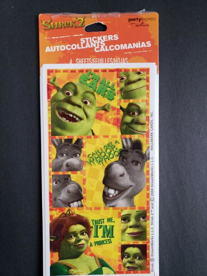 Shrek 2 Huge Lot Of Stickers New Hallmark Party Lion Fiona Donkey | eBay