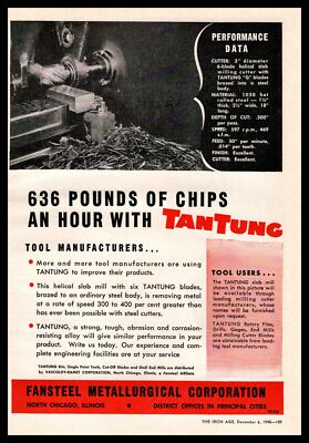 1945 Fansteel Metallurgical Corp. Tantung Blades North Chicago Illinois ...