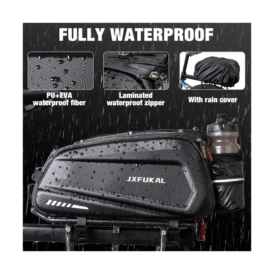 JXFUKAL Bike Bags for Bicycle Rear rack - 9.5L/17L/40L Hard Shell ...