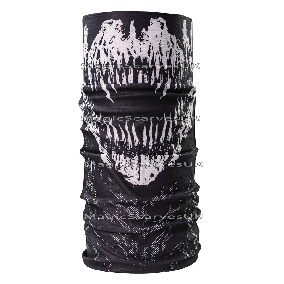 Multi use Skulls Biker Balaclava Neck Tube Snood Scarf Face Mask Warmer ...