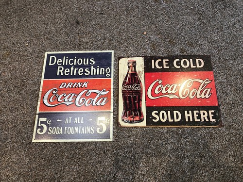 Coca Cola Ex Shop Display Repro Signs X 2 | eBay