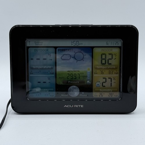 Acurite Indoor/Outdoor Color LCD Home Weather Station Model 02077M ...