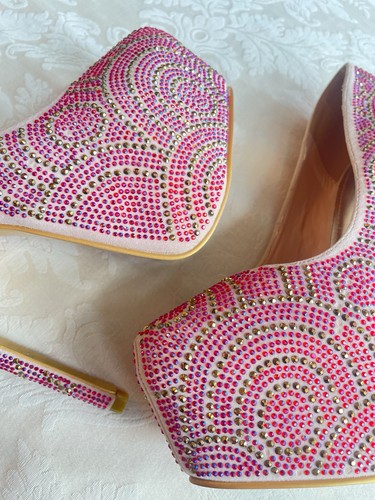 Pink RHINESTONE Pumps * 5 Inch Lifted High Heels | eBay