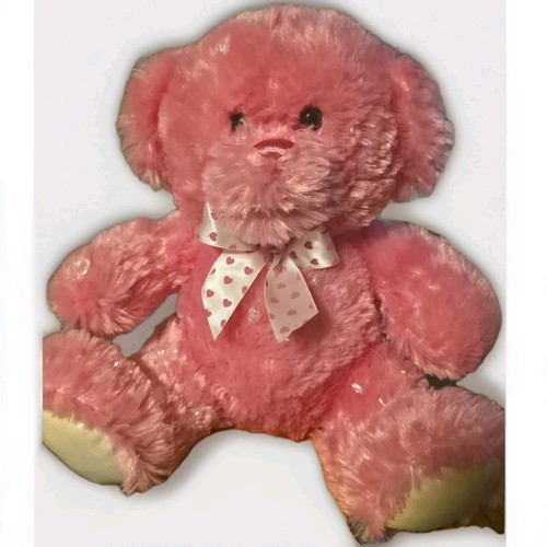 Pink Plush Teddy Bear – Heart Bow – Super Soft | eBay