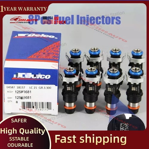 8x Genuine ACDelco 12580681 Fuel Injector 217-1621 2004-10 Chevy GMC 5. ...