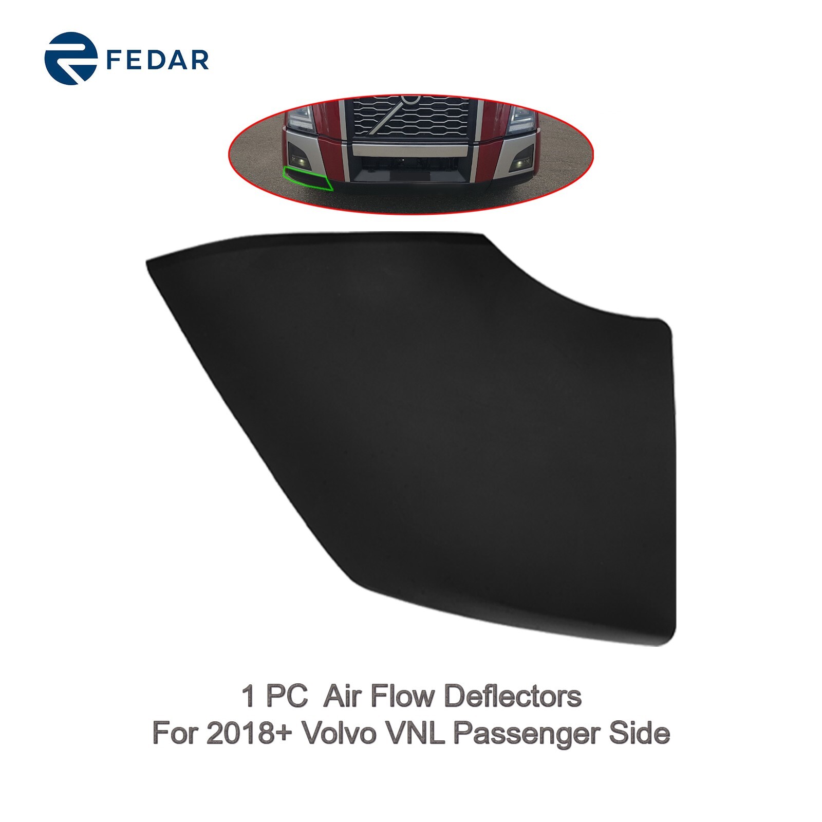 Bumper Air Flow Deflector for 2019+ Volvo VNL Right Passenger Side 1 pc ...