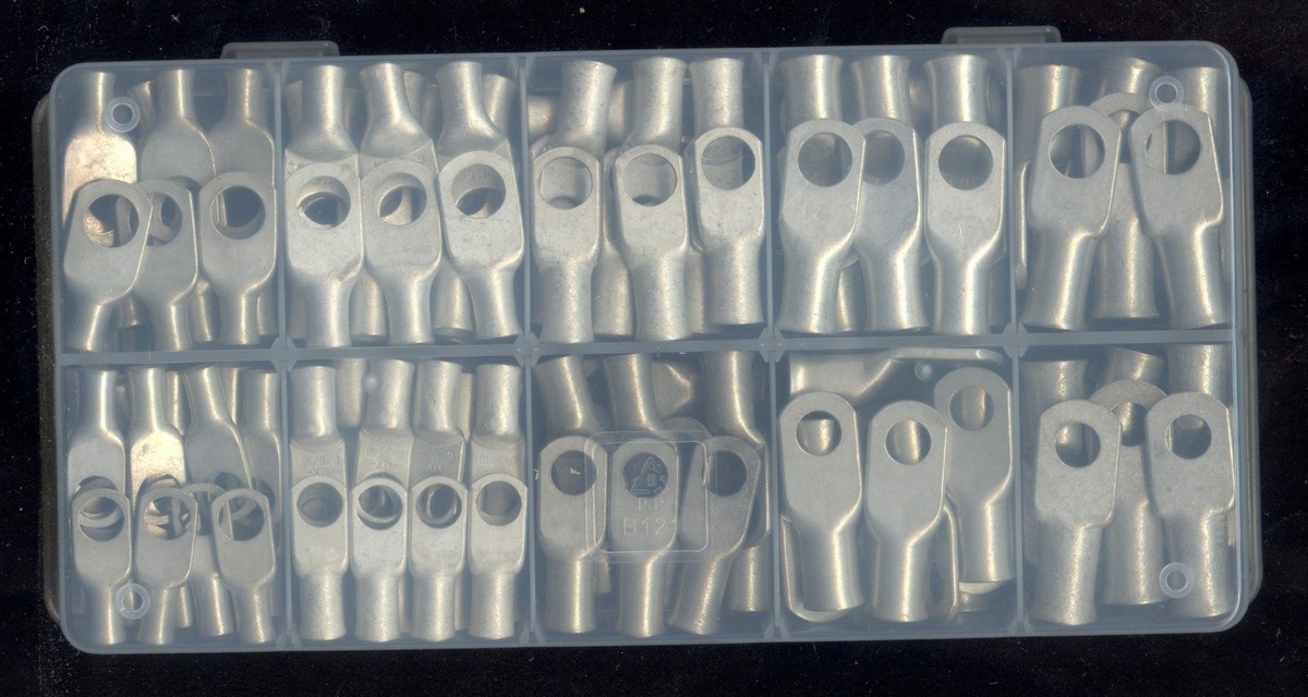 Copper Lug Terminal 10 Pack Bare Battery Copper Ring Terminals - #4 AWG ...
