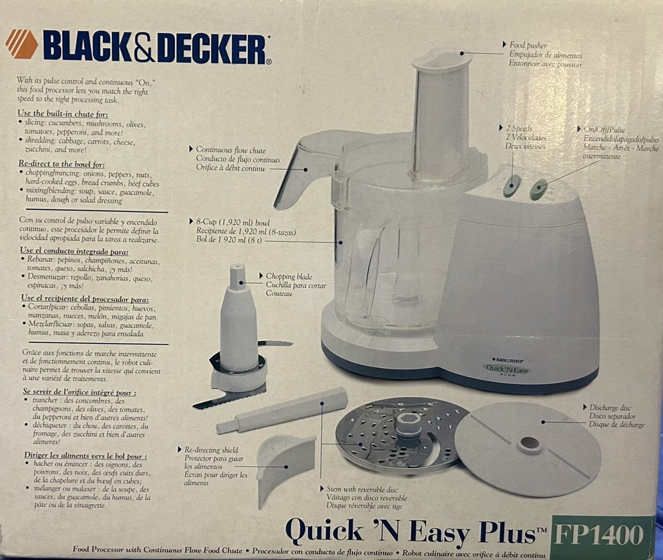 Black & Decker Quick ‘N Easy Plus FP400 Food Processor (8 cup capacity ...
