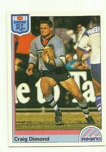 1992 REGINA CRONULLA SHARKS CRAIG DIMOND #122 CARD NSW RUGBY LEAGUE | eBay
