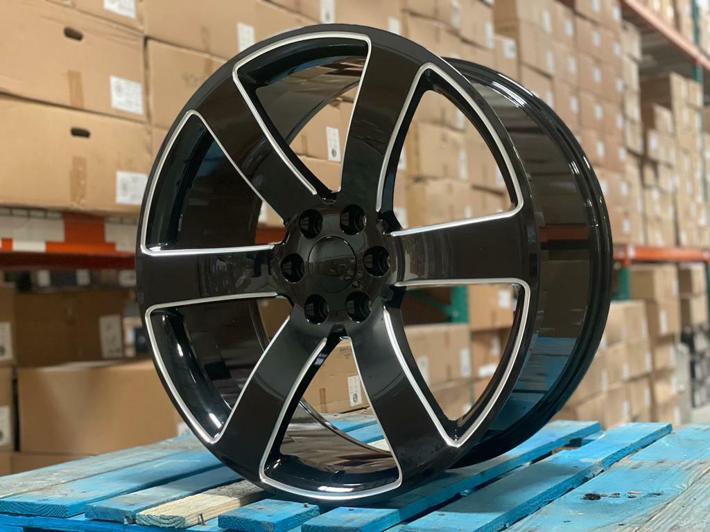 22 TBSS Rims Black Mill Wheels Fit Chevy Tahoe Silverado Sierra Yukon ...