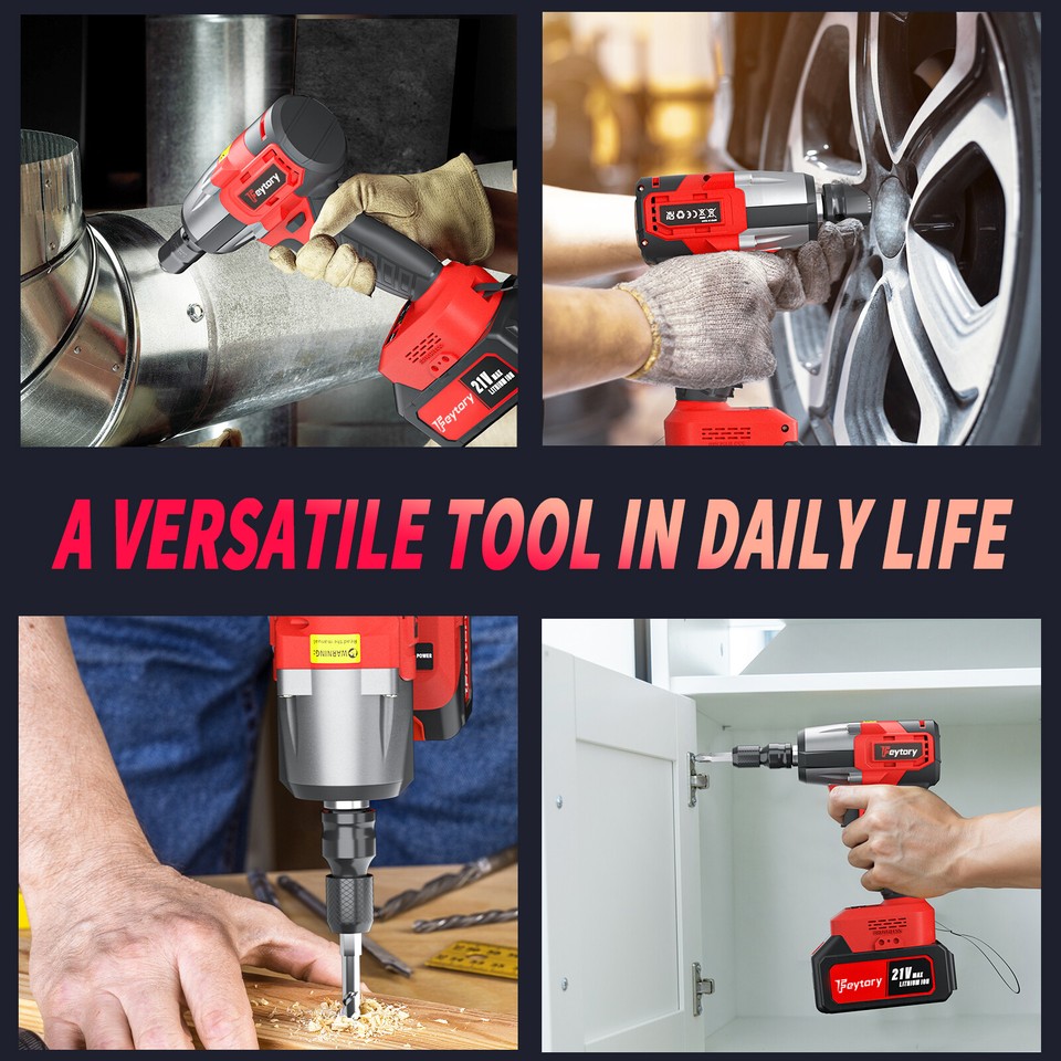 Cordless Impact Wrench Drill 2000Nm Torque Car Tire Lug Nut Removal ...