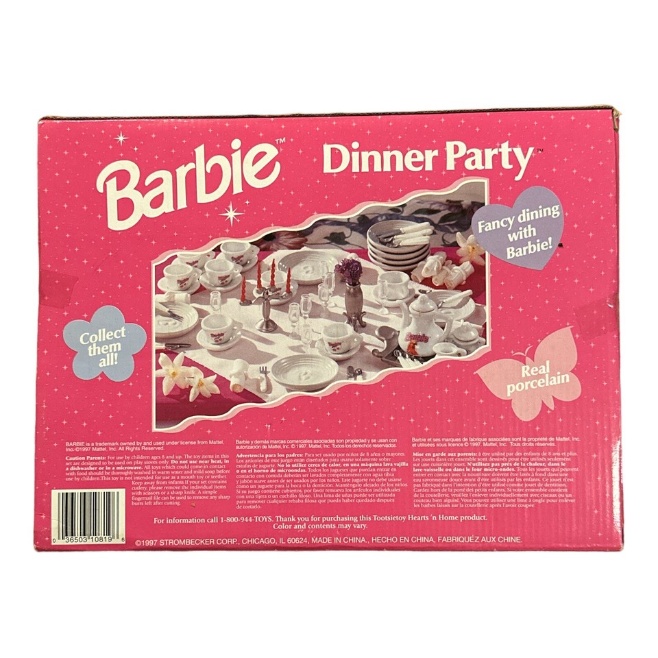 VTG barbie dinnerware party set Fancy Dining Real Porcelain Plate Set 1 ...