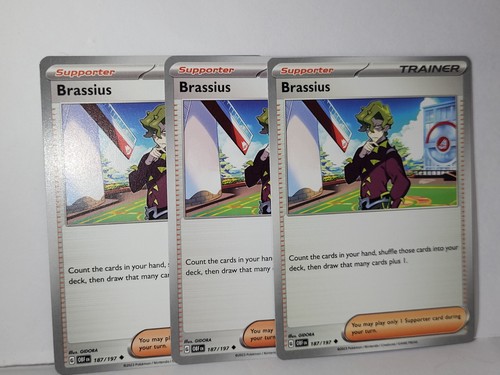 Brassius 187/197 Pokémon TCG Obsidian Flames 3x Playset | eBay