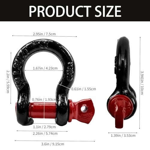 6 Pack D Ring Shackles for Rigging, 3.25 Ton /7165 Lbs Capacity ...