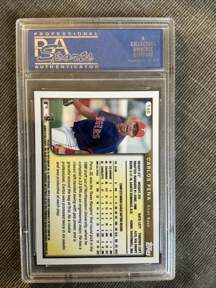 1999 Topps Traded - Carlos Pena #T46 (RC) PSA 10 Gem Mint Rookie Card ...