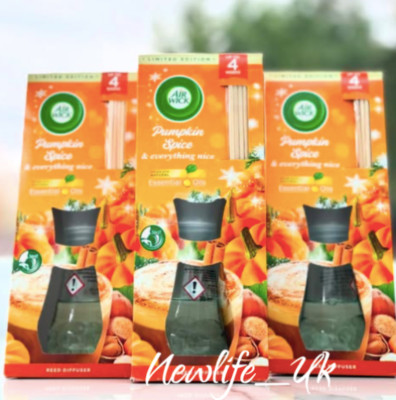 3 x Air Wick Pumpkin Spice & Everything Nice Essential Oils Reeds ...
