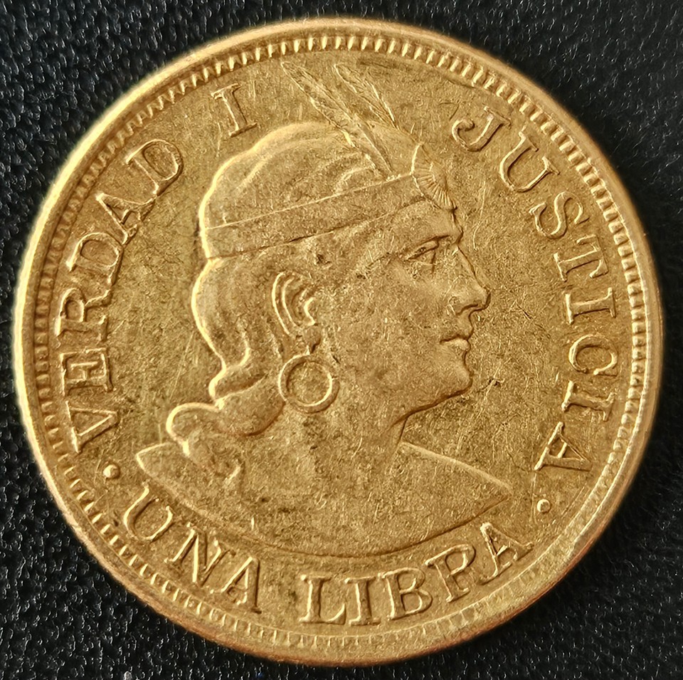 1 Libra Peru 1903 Perou Una Libra Pesos Reales Gold Or Oro Goud | eBay