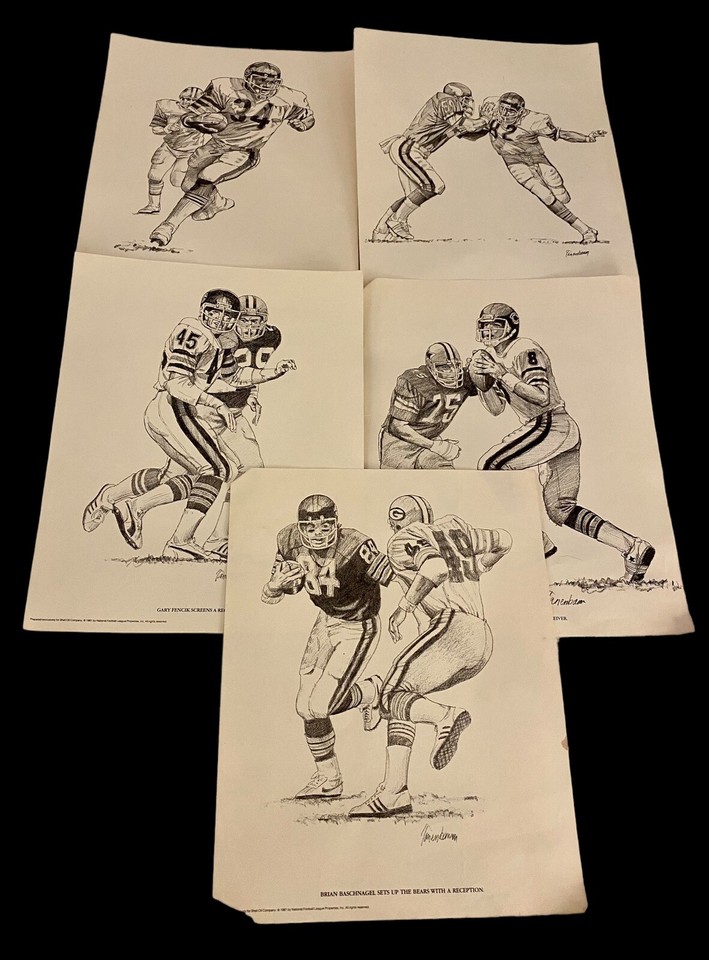 11” x 14” NFL Shell Oil Company Lithograph Lot 1981 | eBay