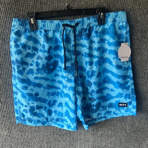 Neff Shorts Mens Large Blue Swim Trunks Swimsuit Board Shorts Pockets ...