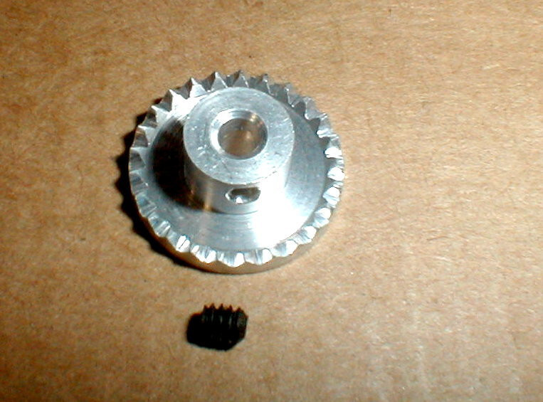 25 Tooth Alum Slot Car Crown Gear & Set Screw 48 Pitch for 1/8" Axle ...