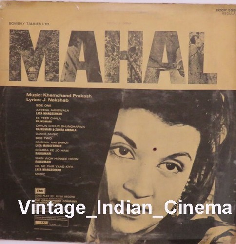 Mahal 1949 Ashok Kumar Madhubala Bollywood Rare Vinyl LP12" Record ...