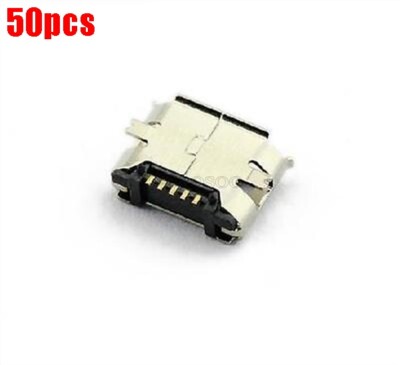 50Pcs Usb Micro 5-Pin Female Connector Jacks Socket Smd Surface-Mount ...