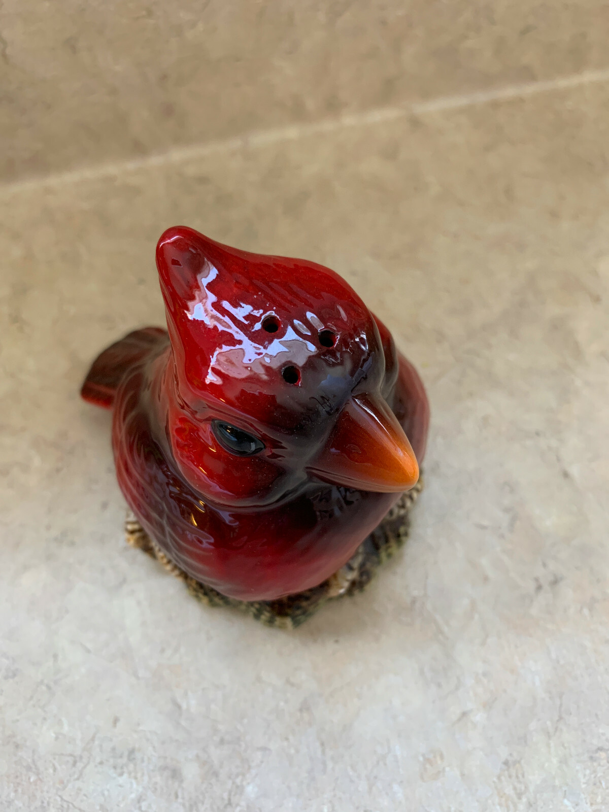Big Sky Carvers Fat Red CARDINAL Ceramic Single SALT OR PEPPER SHAKER ...