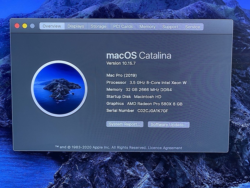Apple Mac Pro 2019, 32GB RAM, 8-Core Xeon 3.5GHz, AMD Radeon Pro 580X ...