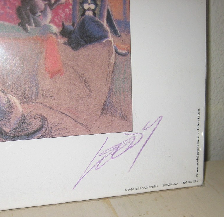Jeff Leedy Signed Print 1990 - You don't have cats, cats have you Print ...