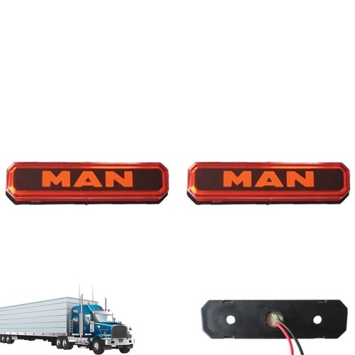 2x 12/24V Man LED Orange Truck Trailer Lorry Rear Side Marker Indicator ...