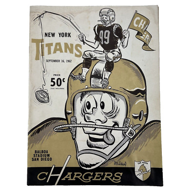 RARE Vintage 1962 NFL AFL CHARGERS VS TITANS FOOTBALL GAME PROGRAM ...