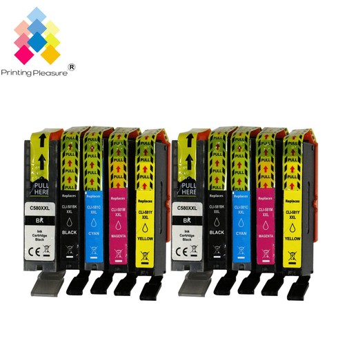 10 Ink Cartridge for Canon Pixma PGI580 CLI581 XXL TR7550 TR8550 TS6150 ...