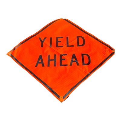 TRAFFIX DEVICES Orange “Yield Ahead” REFLECTIVE ROAD SIGN” 48" x 48" | eBay