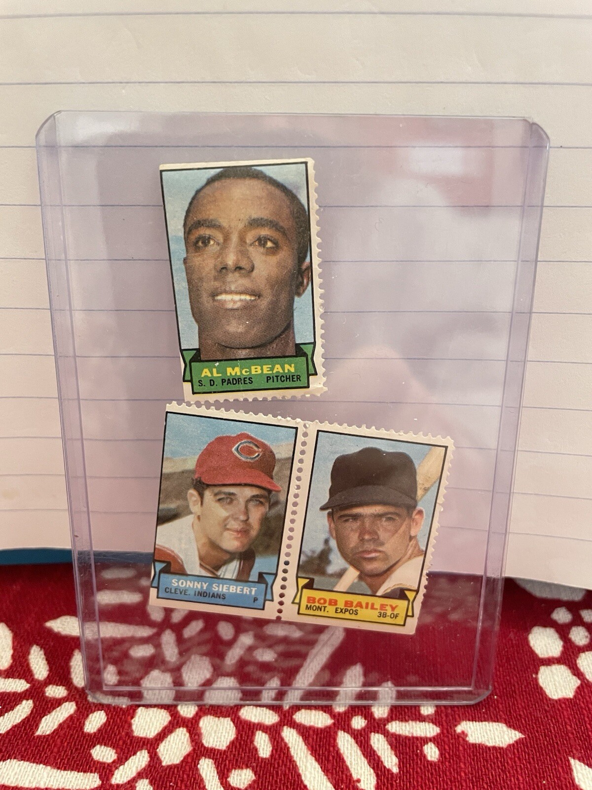 Vtg 1969 Topps Baseball Stamps Al McBean, Sonny Siebert, Bob Bailey | eBay