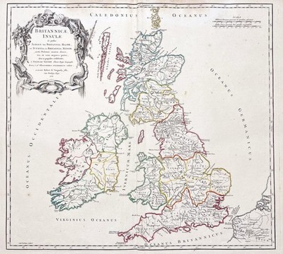 British Isles Great Britain Ireland UK Map Vaugondy 1750 | eBay