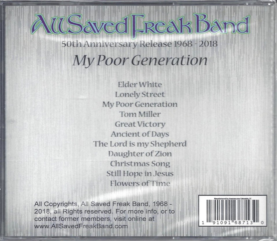 ALL SAVED FREAK BAND [AND GLENN SCHWARTZ] My Poor Generation (CDr 1973/ ...