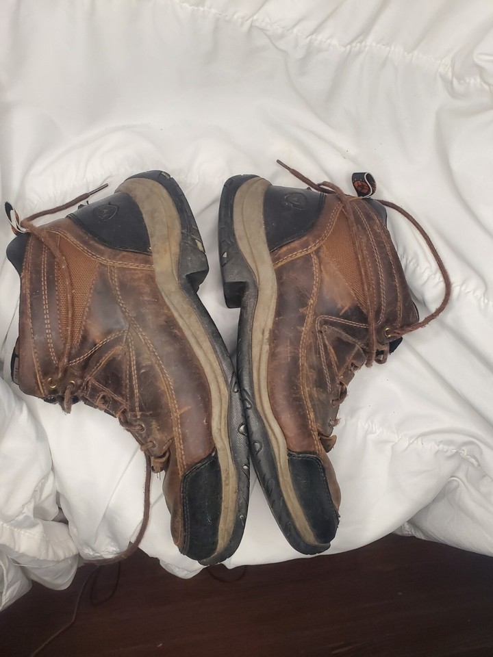 ARIAT ATS Terrain Brown Leather Work Boots Hiking Mens Size 13 D | eBay